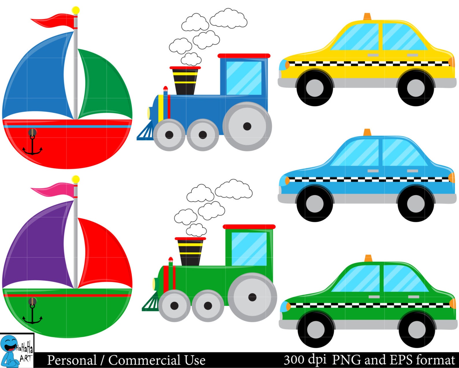 All Transportation Set Clipart - Digital Clip Art Graphics, Personal ...