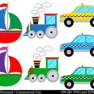 All Transportation Set Clipart - Digital Clip Art Graphics, Personal ...