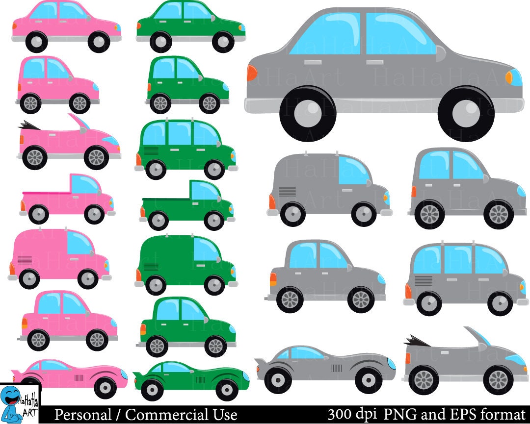 Cute Cars Set Clipart Digital Clip Art Graphics Personal - Etsy