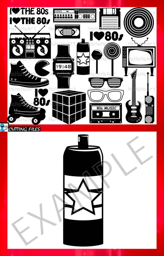 I Love the 80s V2 Monogram Black Cutting Files Svg Png Jpg | Etsy