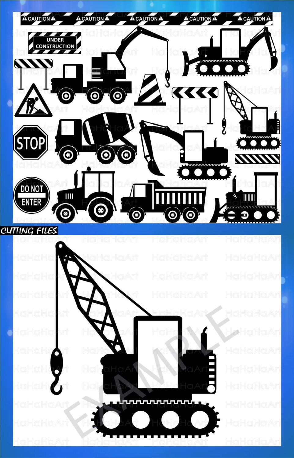 Construction Black Monogram V2 Cutting Files Svg Png Jpg Eps | Etsy