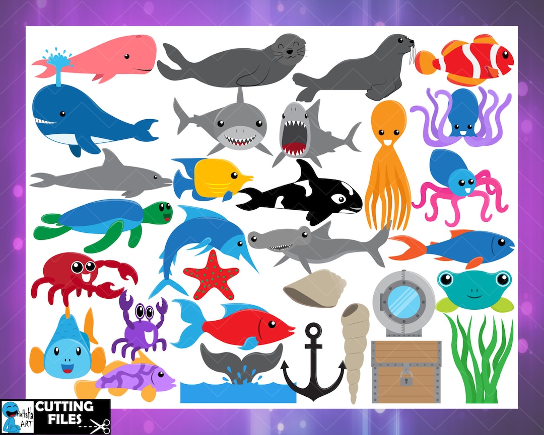 Under the Big Sea V1 - Digital Cutting Files SVG Eps Png Jpg Graphic ...