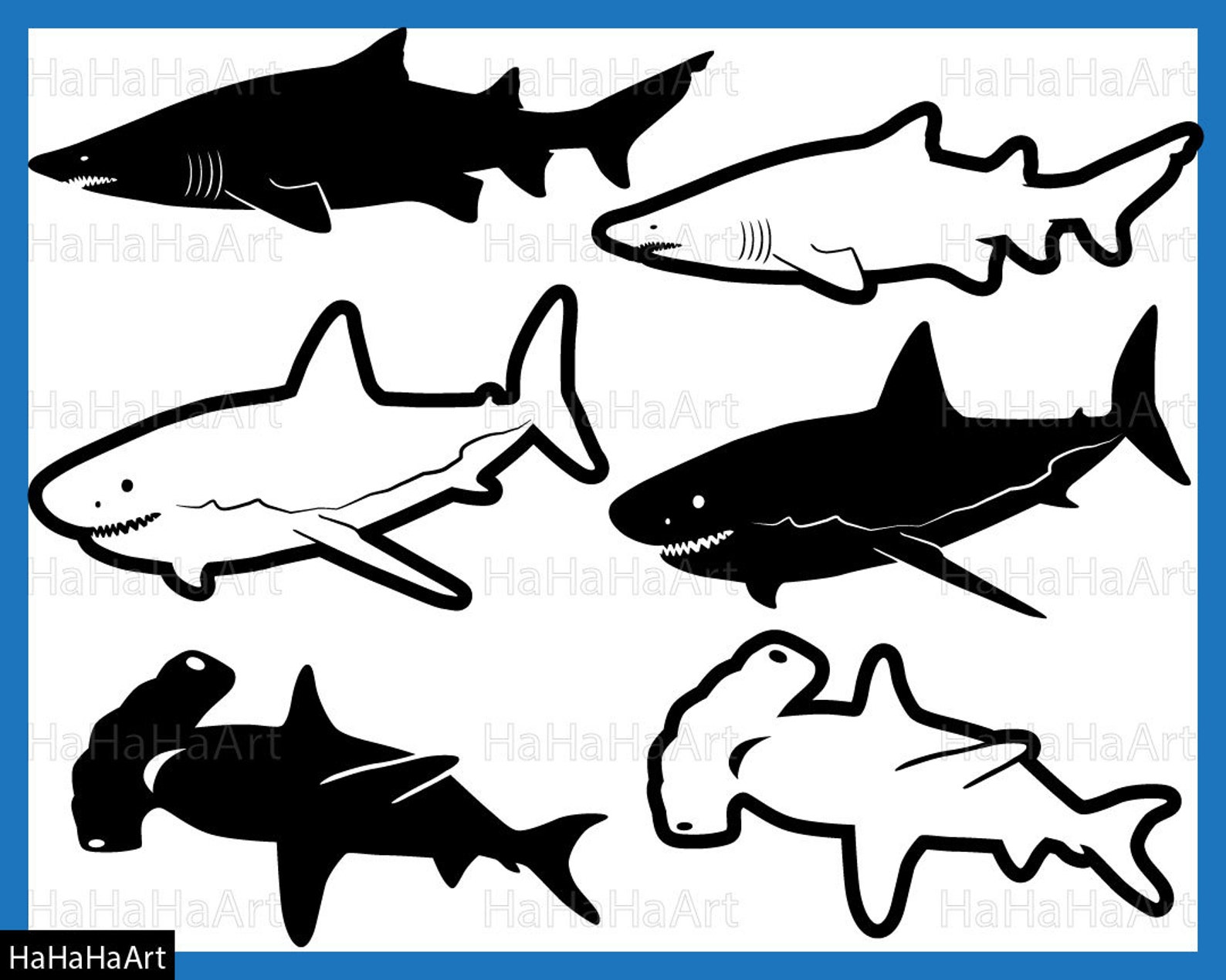 Shark Monogram Cutting Files Svg Pdf Png Jpg Eps Dxf Digital - Etsy