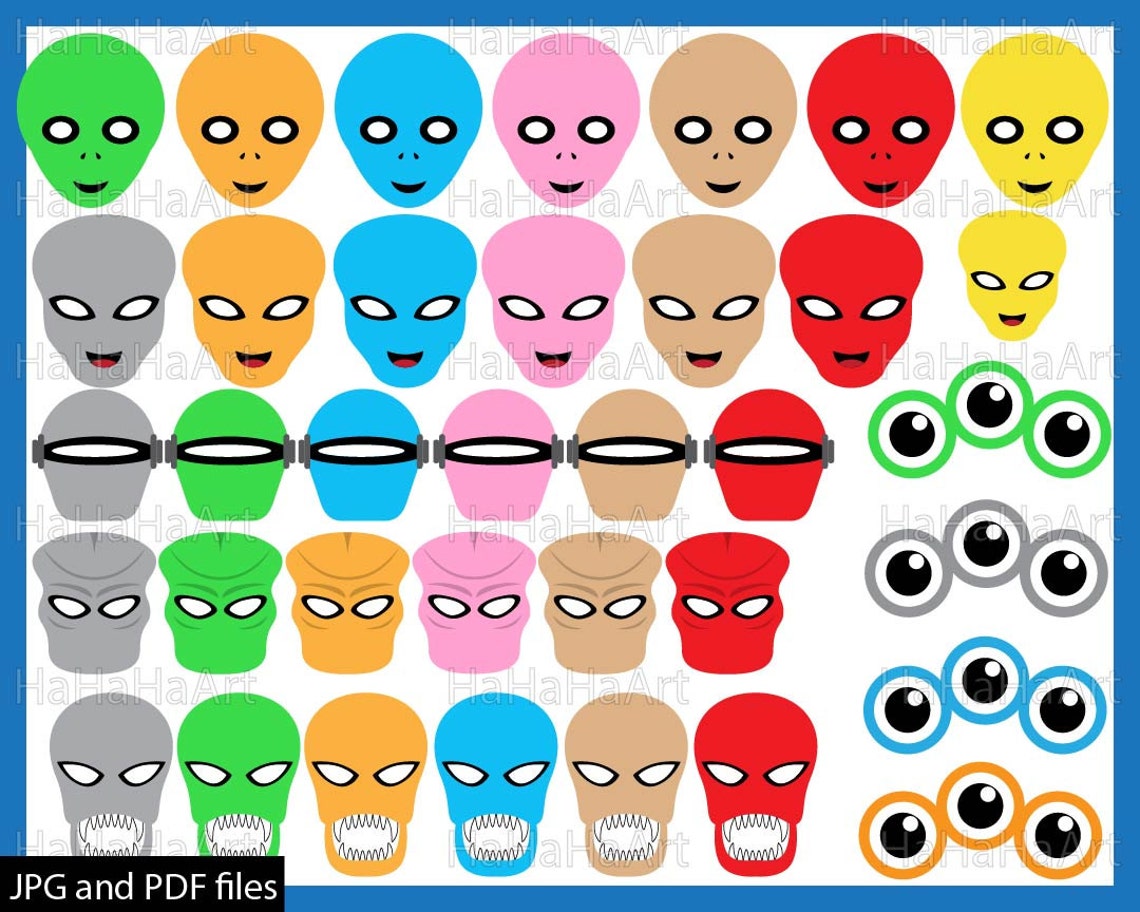 Alien Props Clipart PDF JPG Digital Graphic Design | Etsy