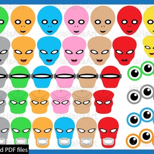 Alien Props Clipart PDF JPG Digital Graphic Design Halloween Prop Photo ...