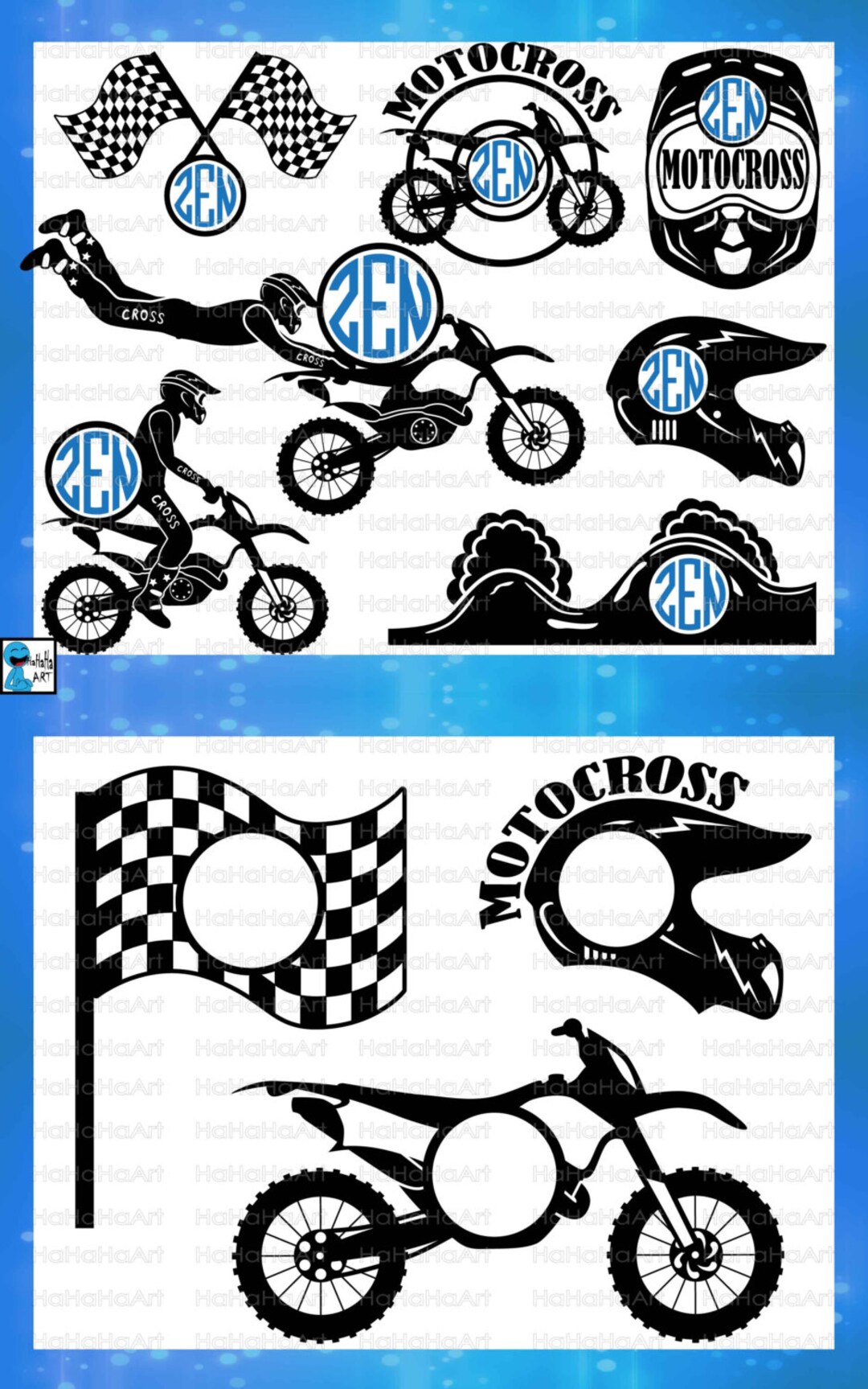 Motocross Monogram - Cutting Files Svg Png Jpg Eps Dxf Digital Graphic ...
