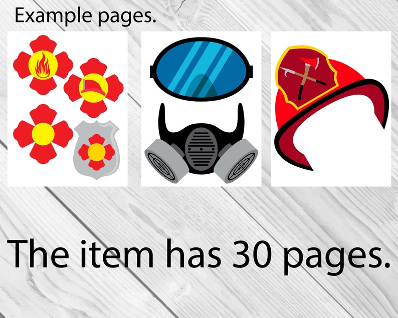 Fireman Props Clipart / Cutting Files Svg Jpg Digital | Etsy