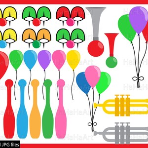 Clown Props - Clipart PDF JPG Digital Graphic Design Commercial Use ...