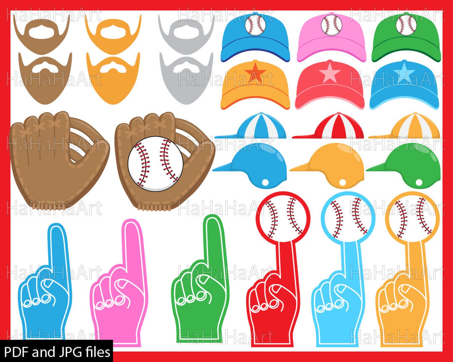 Baseball Props Clipart PDF JPG Digital Graphic Design | Etsy