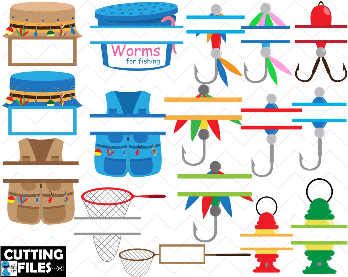 Fishing Split Cutting Files SVG DXF Eps Png Vinyl Cut - Etsy