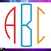 Color Slim Three Letter Alphabet - Cutting Files Svg Jpg Dxf Eps ...
