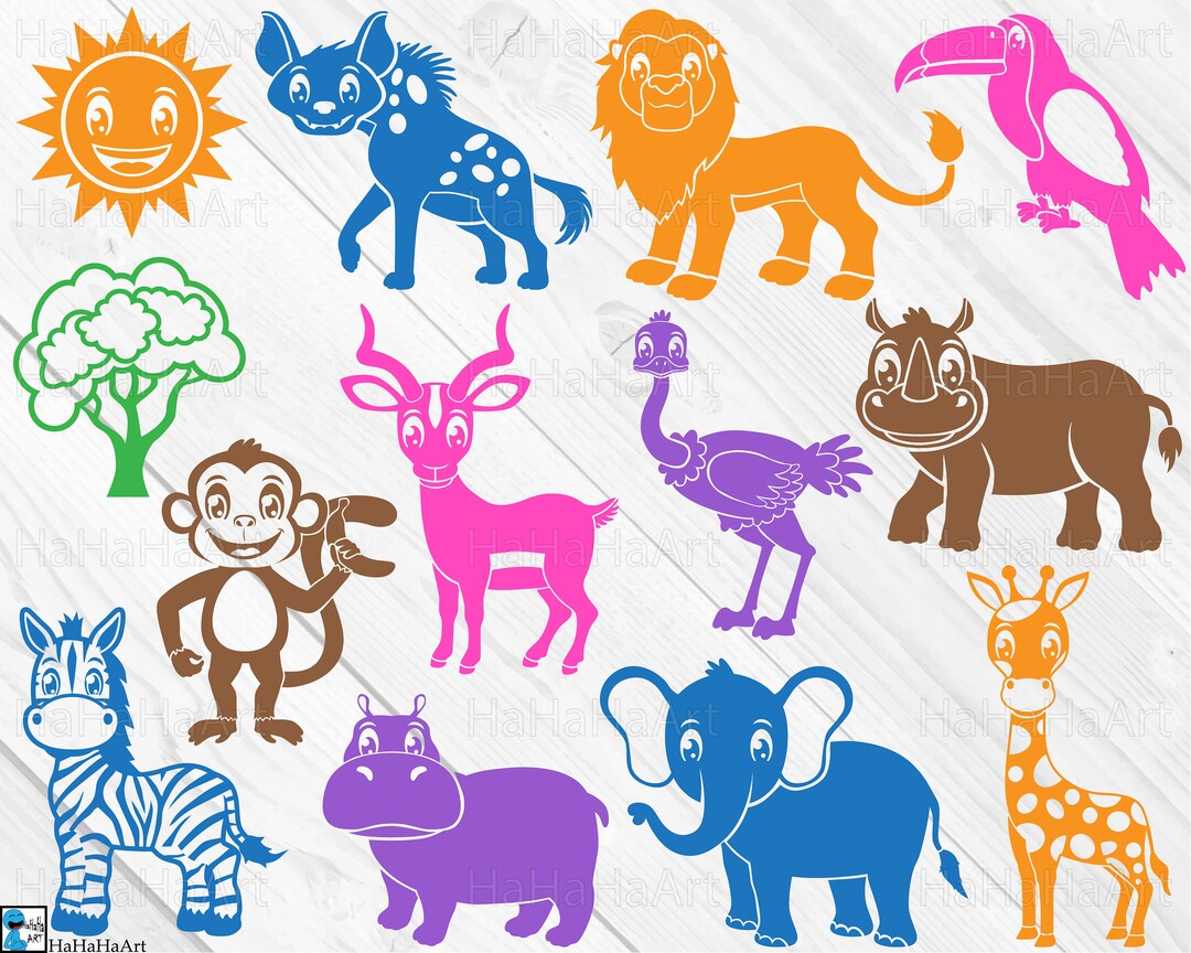 Safari Animals - Clipart / Cutting Files Svg Png Jpg Dxf Eps Digital ...
