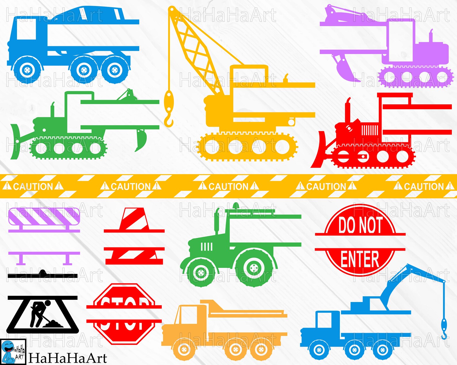 Split Construction Monogram V1 Clipart / Cutting Files Svg - Etsy