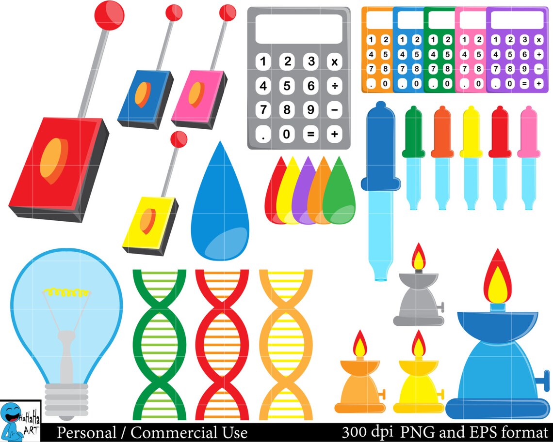Laboratory Set Clipart Digital Clip Art Graphics Personal | Etsy