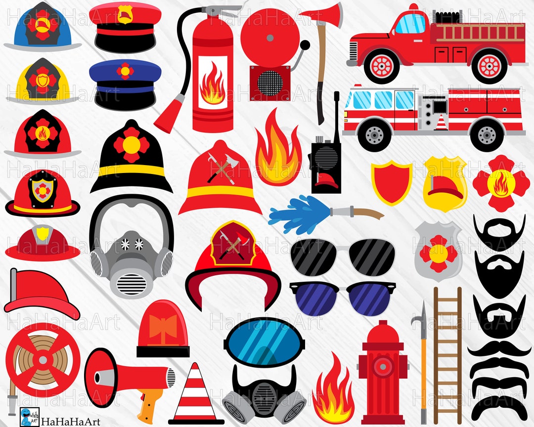 Fireman Props Clipart / Cutting Files Svg Jpg Digital Graphic Design ...