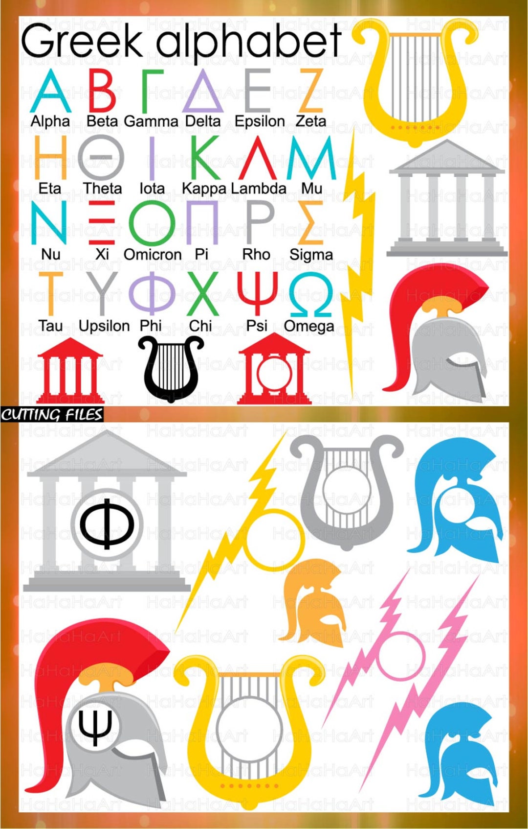 Greek Alphabet V2 - Digital Cutting Files Svg Png Eps Jpg Graphic ...