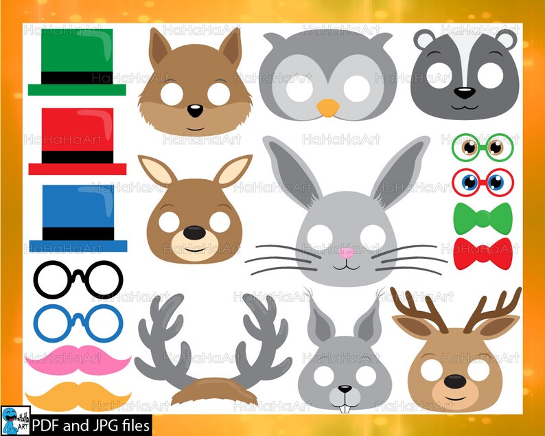 Forest Animals Props ClipArt PDF JPG Digital Graphic Design | Etsy