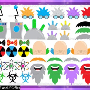 Crazy Scientist Props - Clipart PDF JPG Digital Graphic Design ...