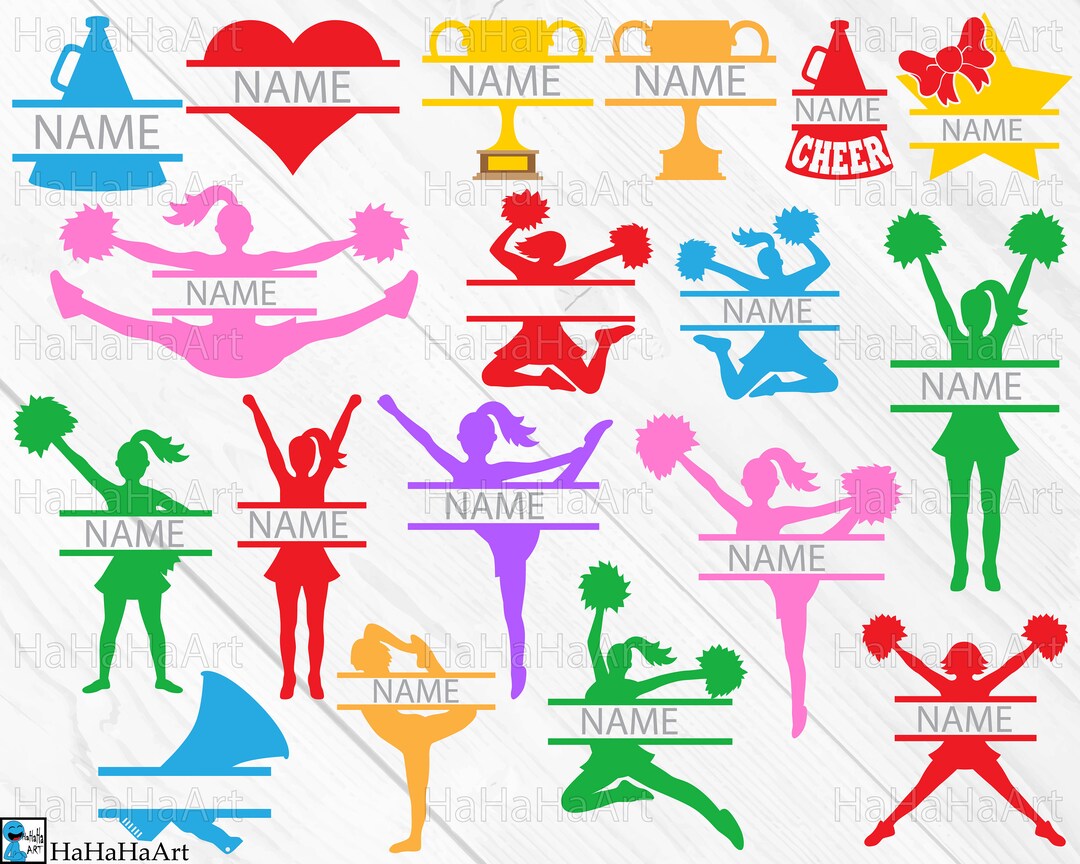 Split Cheer Monogram - Clip Art / Cutting Files Svg Eps Dxf Png Jpg ...