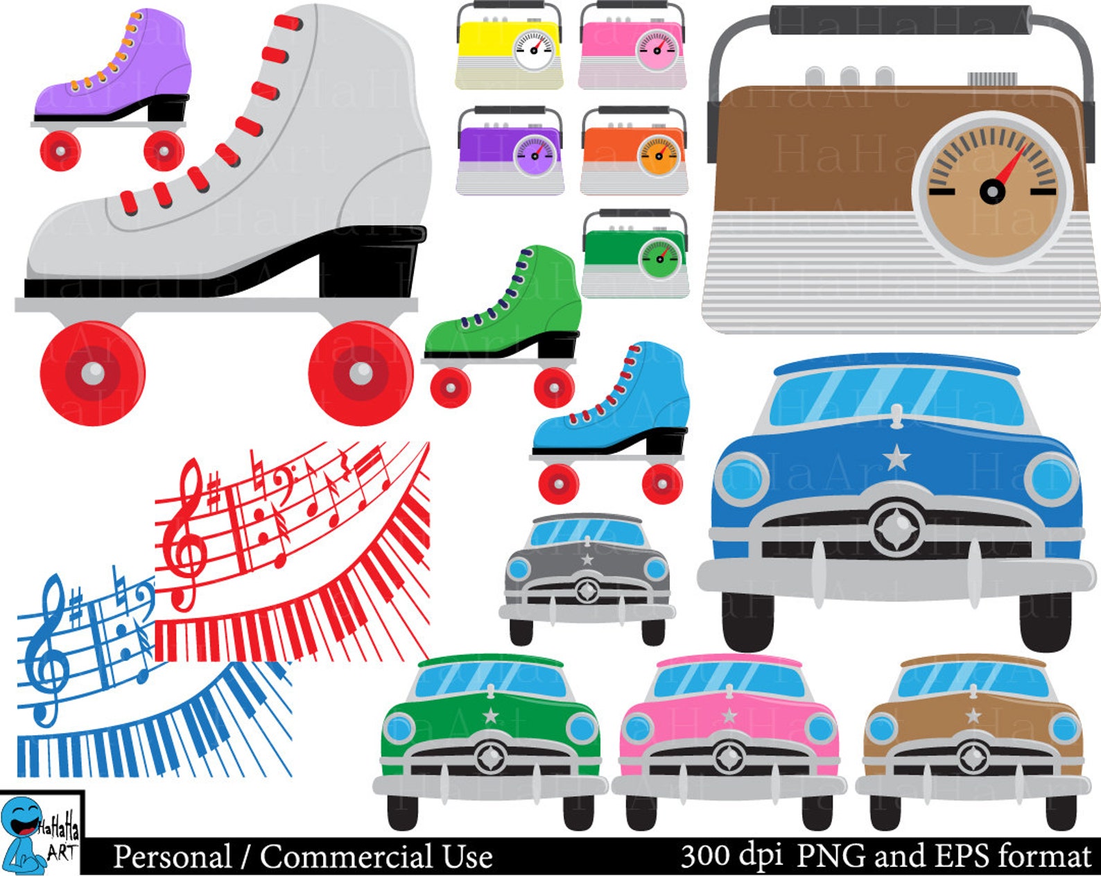 The 50's Digital Clip Art Graphics Personal Commercial - Etsy