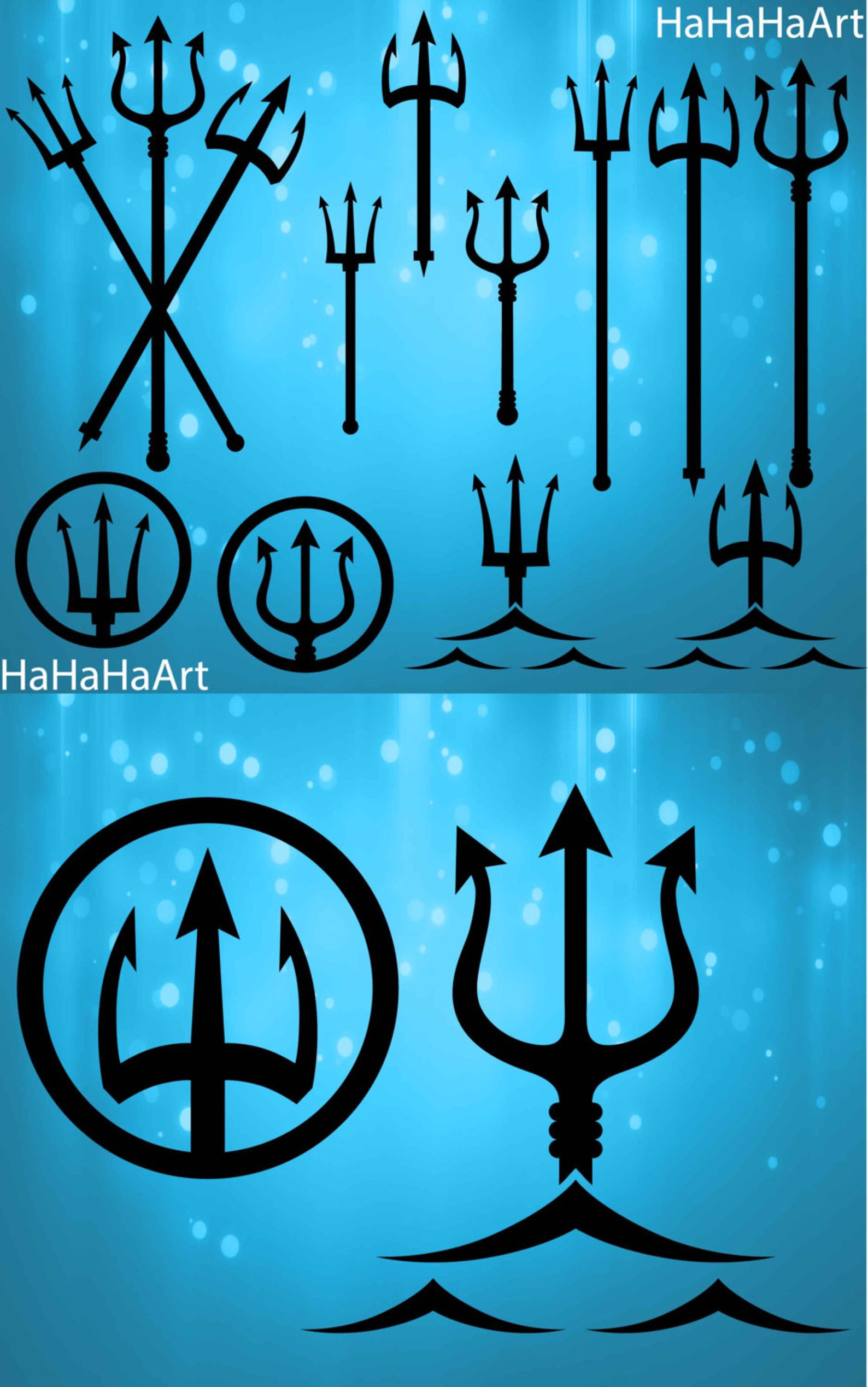 Trident Monogram Cutting Files Svg Png Jpg Eps Dxf Digital - Etsy