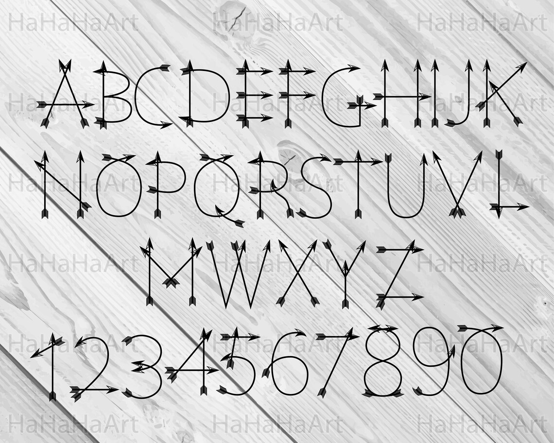 Arrow Alphabet Clipart – Svg, Png, Jpg, Dxf (digital Download) - Etsy