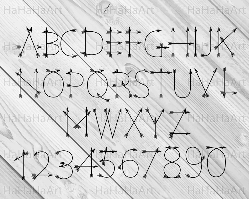 Arrow Alphabet Clipart – Svg, Png, Jpg, Dxf (digital Download) - Etsy ...