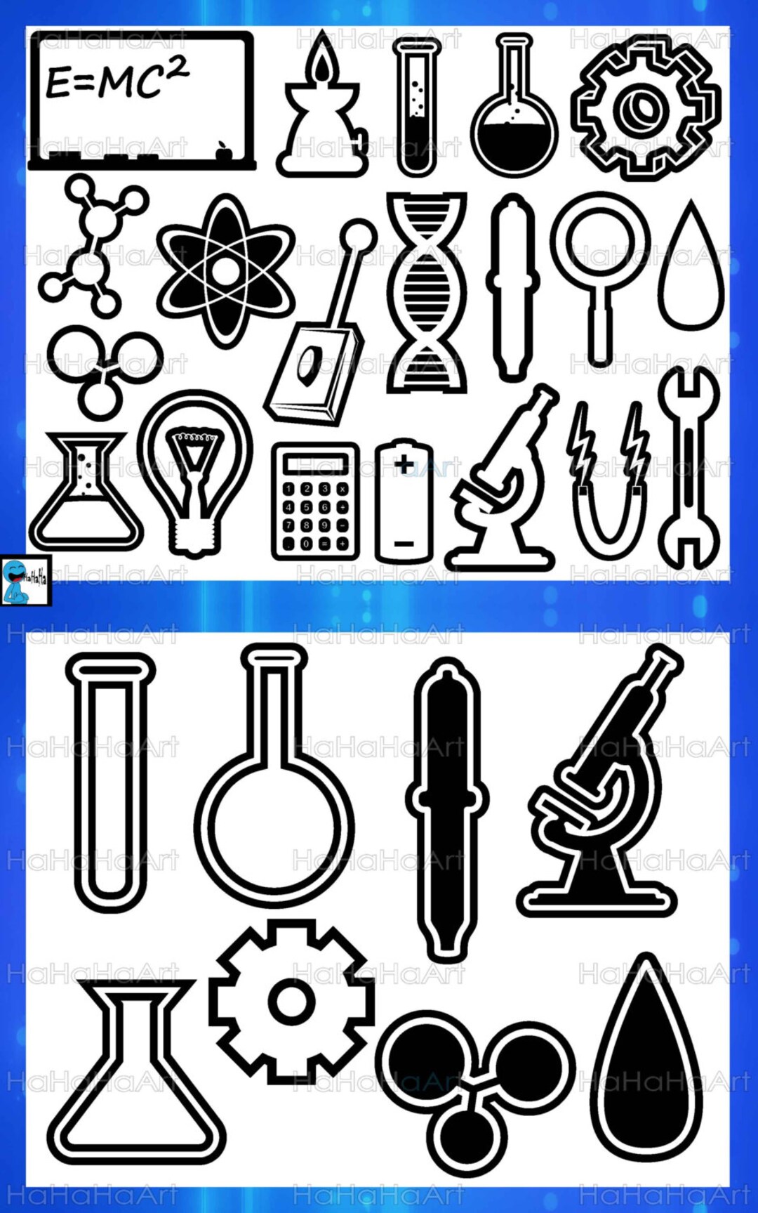 Cool Laboratory Black Monogram Cutting Files Svg Png Jpg Eps Dxf ...