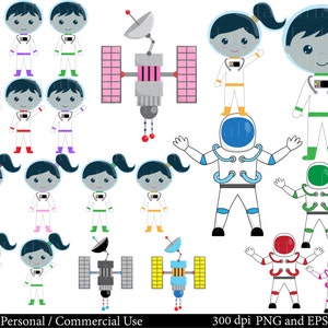 Space Kids Set Clipart Digital Clip Art Graphics, Personal, Commercial ...