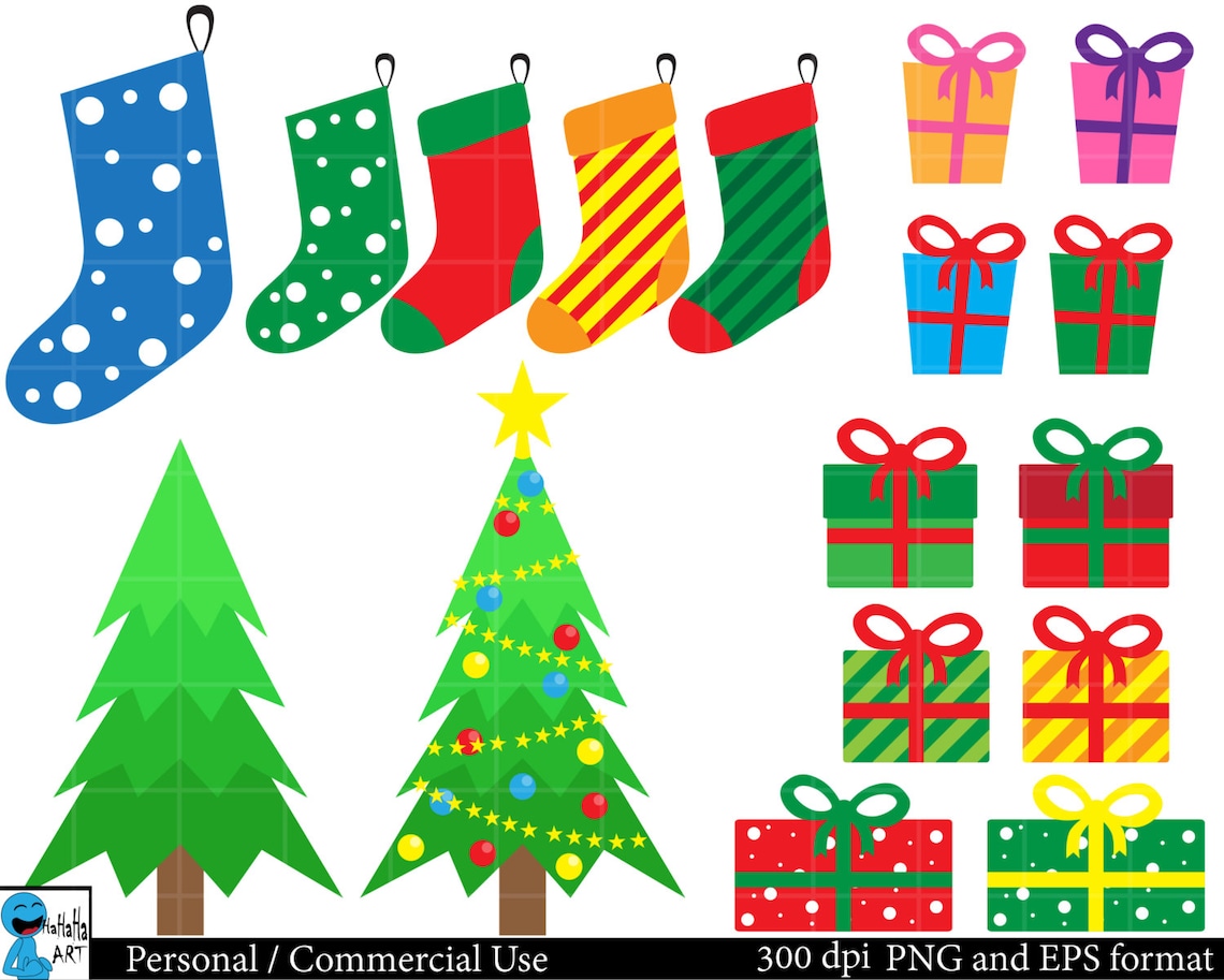 Christmas Set Clipart Digital Clip Art Graphics Personal | Etsy