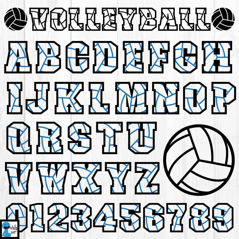Volleyball Font - Etsy