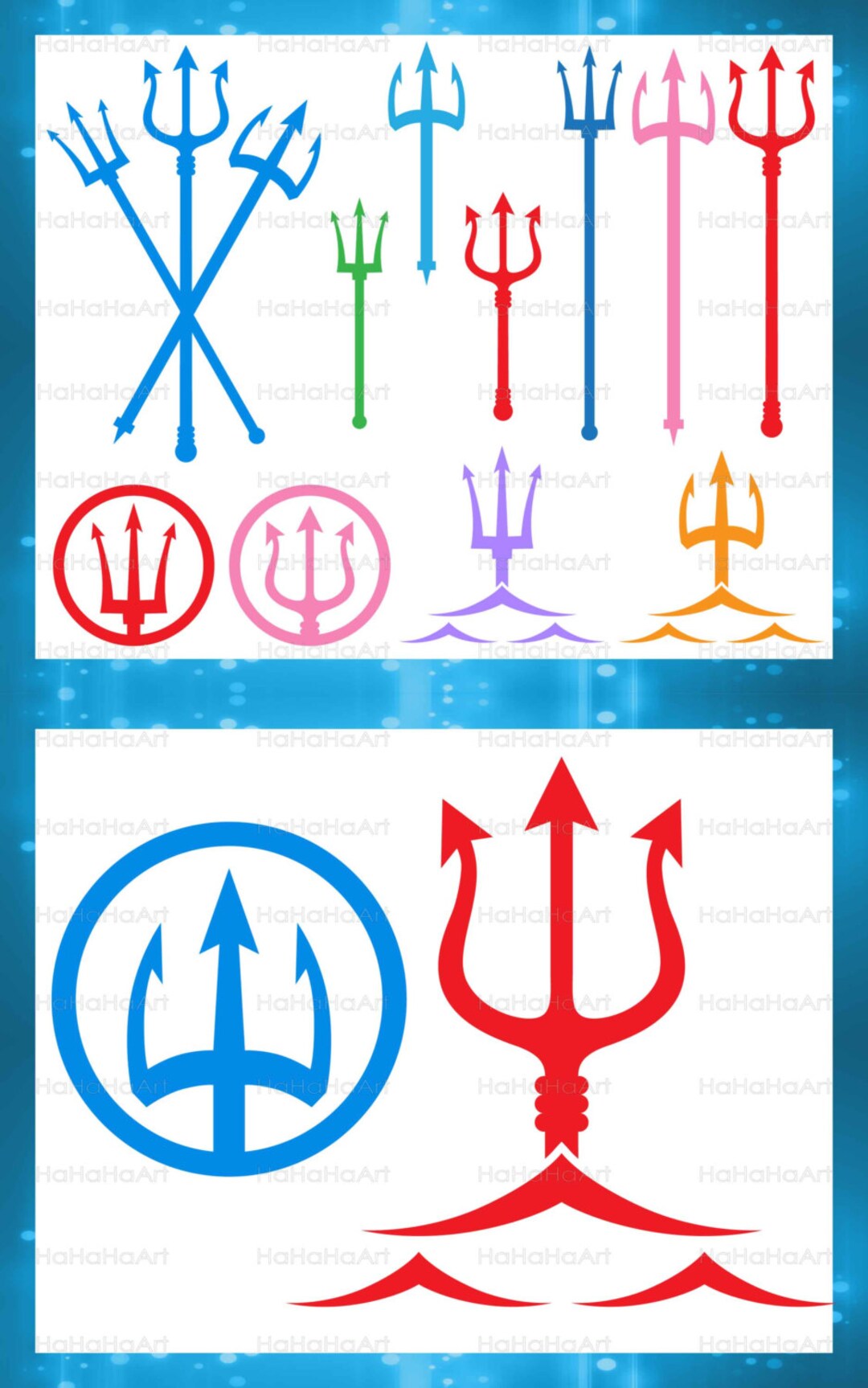 Trident Monogram Color Cutting Files Svg Png Jpg Eps Dxf Digital ...