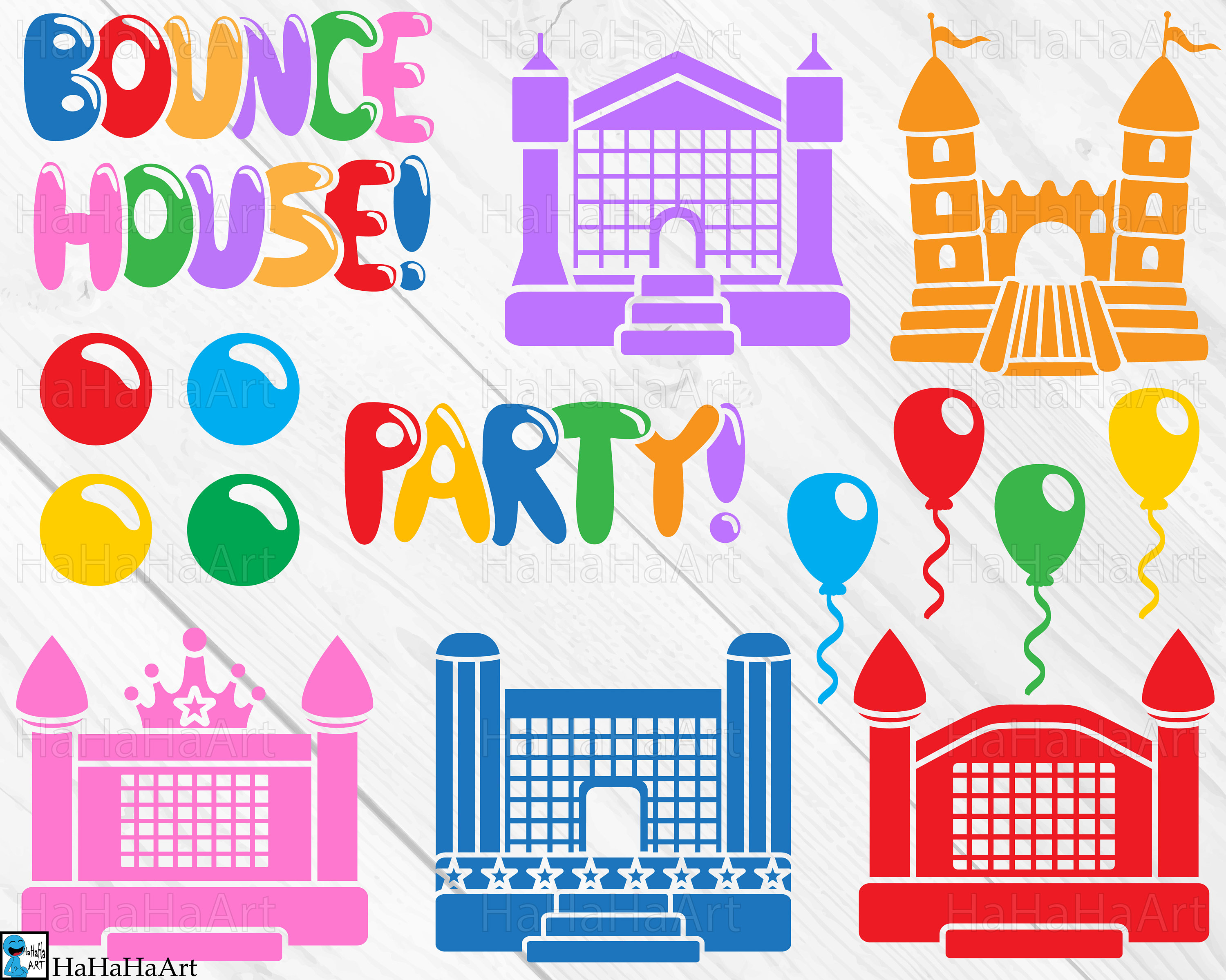Monogram Bounce House Party - Digital Cutting Files Svg Png Eps Jpg Dxf ...