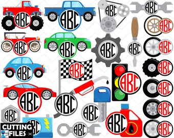 Cool Cars Split Monogram Digital Files Svg Dxf Eps Png Vinyl | Etsy