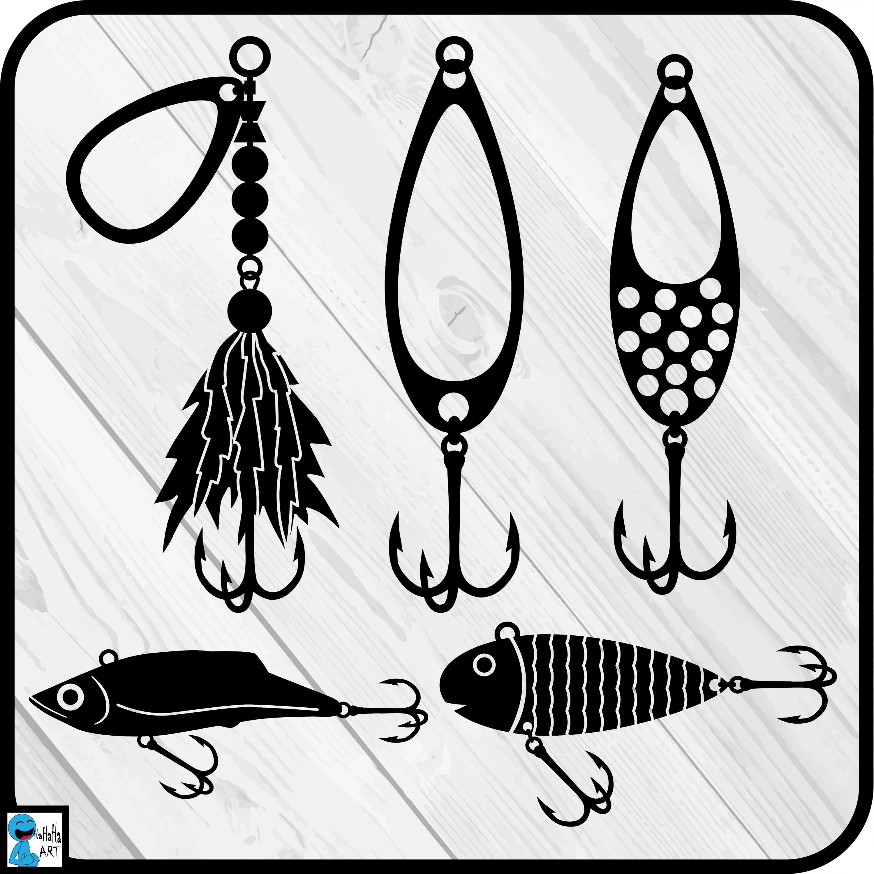 Fishing Lures Monogram SVG PNG: Clipart Cutting Files - Etsy