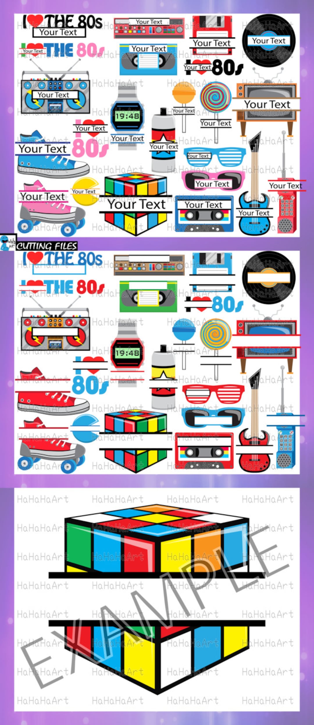 Split 1980s, I Love the 80s V2 - Cutting Files Svg Png Jpg Eps Digital ...