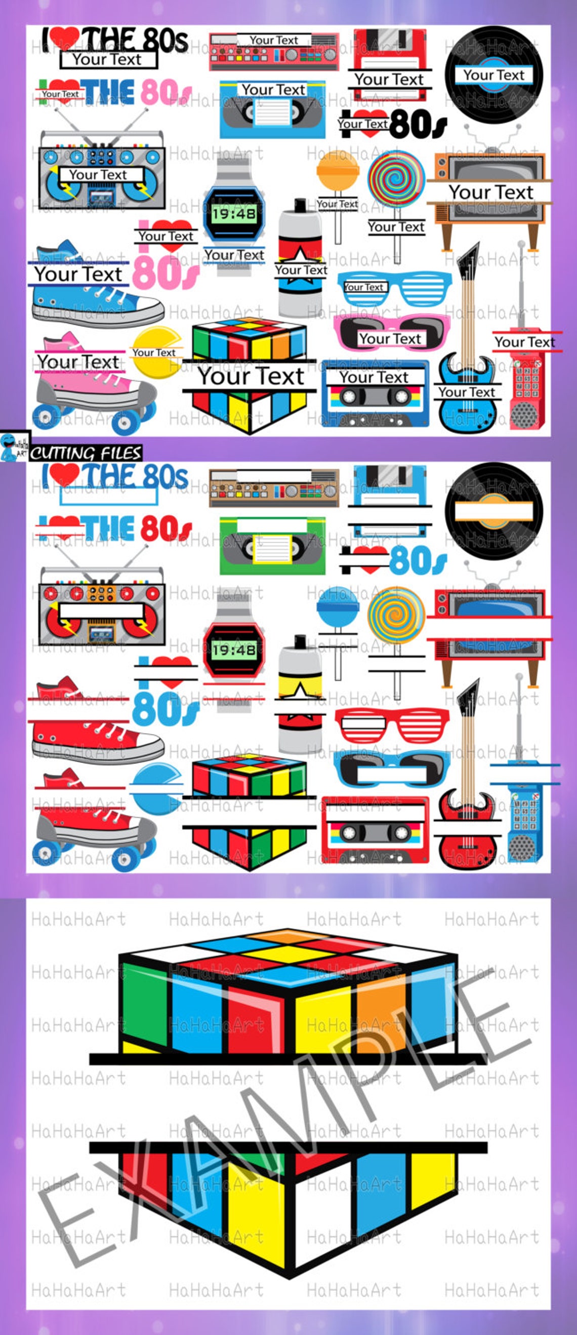 Split 1980s I Love the 80s V2 Cutting Files Svg Png Jpg Eps | Etsy