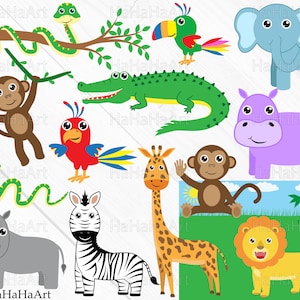 Safari Animals - Clipart / Cutting Files Svg Png Jpg Dxf Eps Digital ...