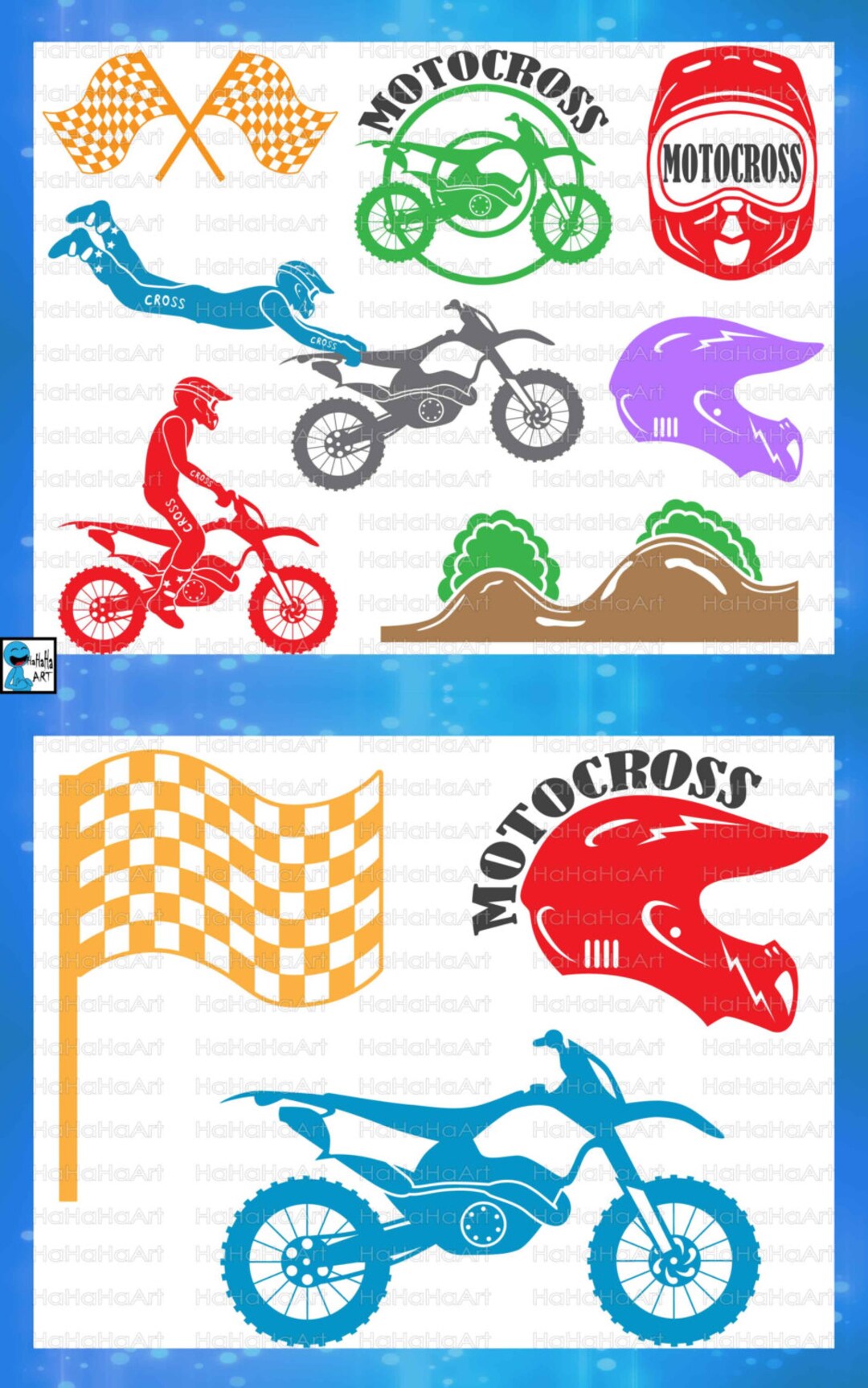 Motocross Monogram Color - Cutting Files Svg Png Jpg Eps Dxf Digital ...