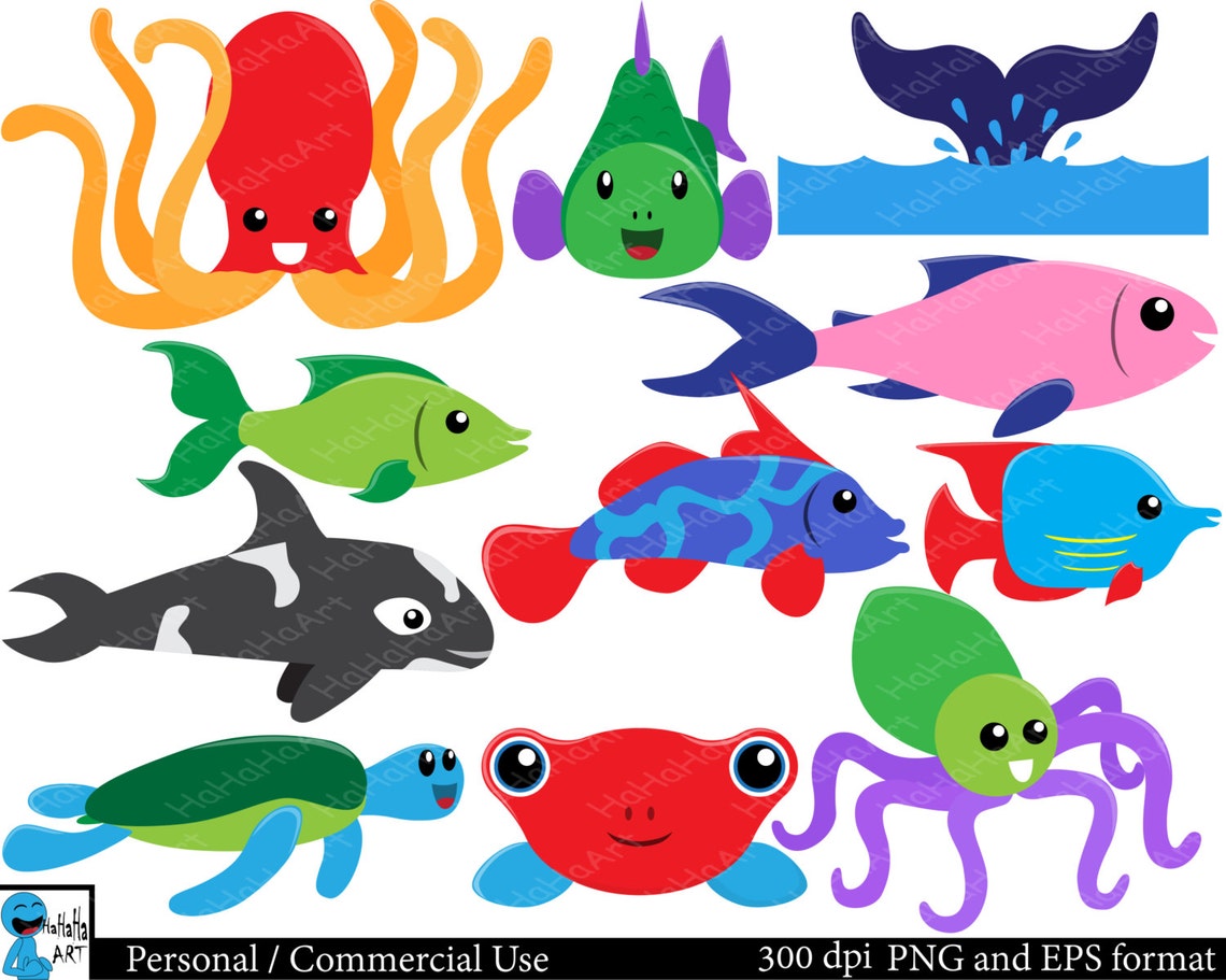 Under the Sea Set 1 Clipart Digital Clip Art Graphics | Etsy