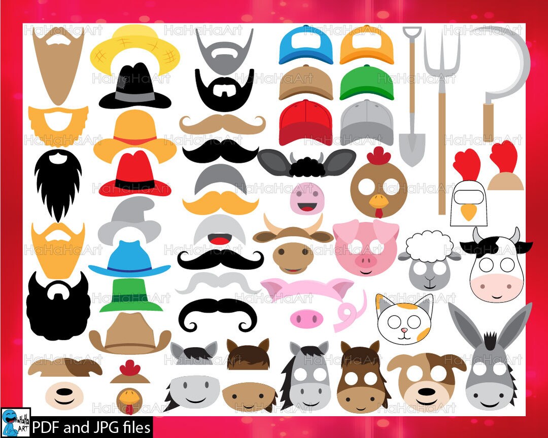 Farm Props - Clipart PDF JPG Digital Graphic Design Commercial Use Prop ...