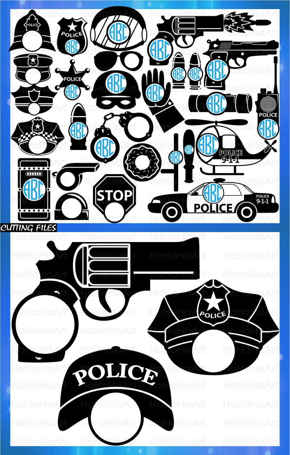 Police Monogram Digital Cutting Files Svg Png Eps Jpg Dxf | Etsy