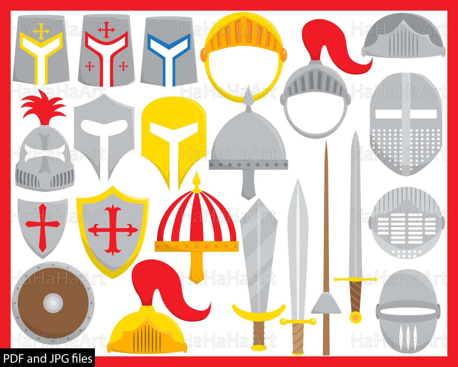 Knight Props ClipArt PDF JPG Digital Graphic Design | Etsy