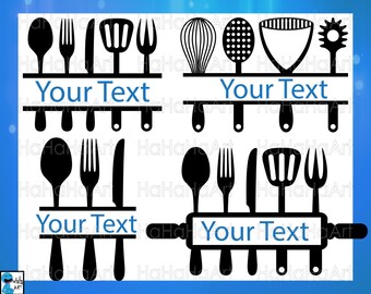 Split Kitchen Utensils SVG & PNG Instant Download - Etsy