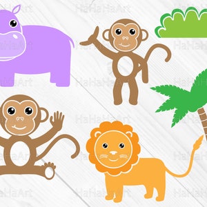 Safari Animals Monogram - Clipart / Cutting Files Svg Png Jpg Dxf Eps ...