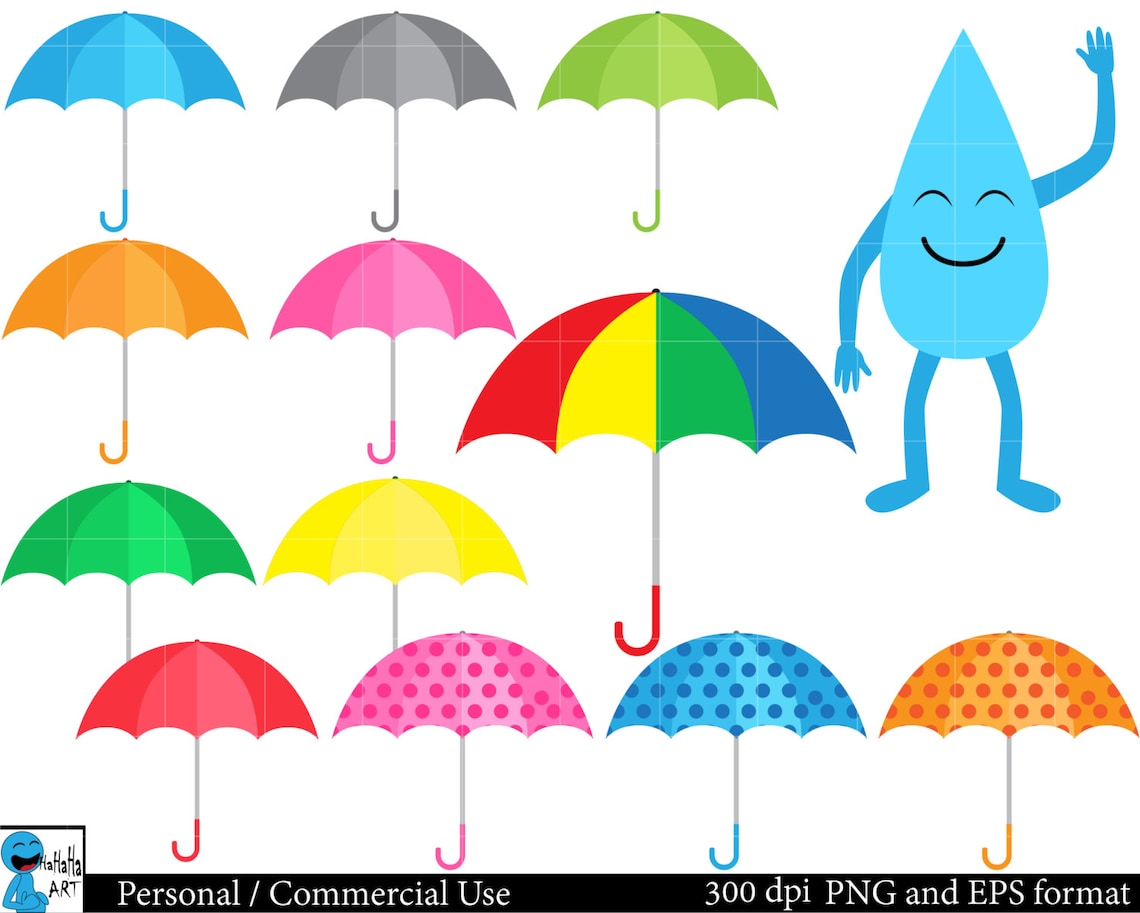 Rain Set Clipart Digital Clip Art Graphics Personal - Etsy