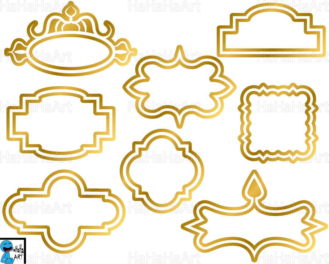 Gold Frame Monogram V1 - Clipart / Cutting Files Svg Pdf Png Jpg Eps ...