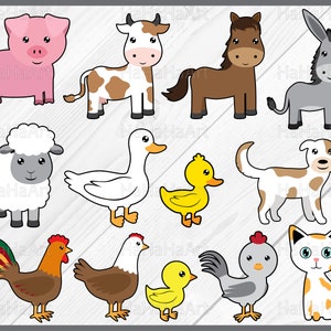 Farm Animals - Clipart / Cutting Files Svg Png Jpg Dxf Digital Graphic ...