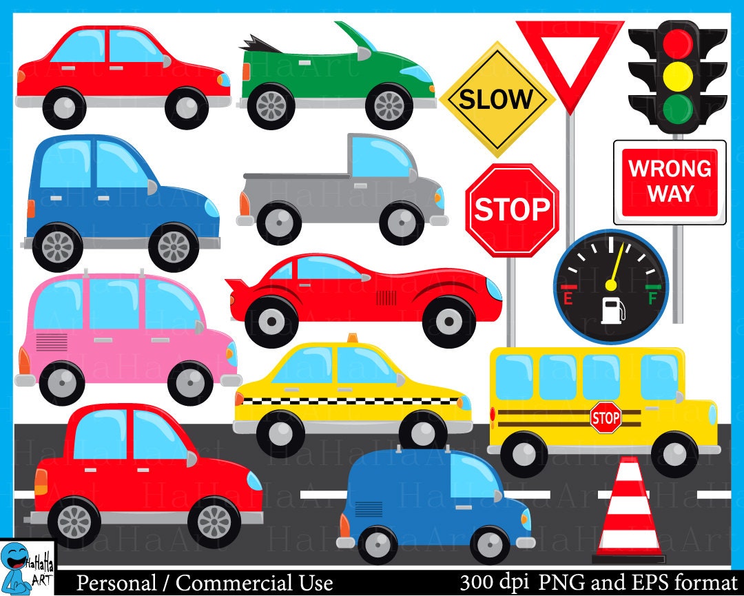 Cute Cars - Set Clipart - Digital Clip Art Graphics, Personal ...