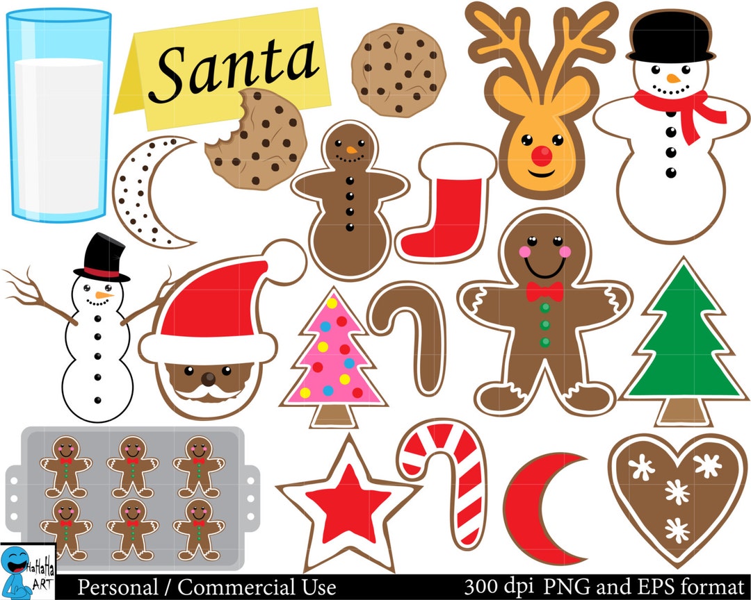 Christmas Cookies Set Clipart Digital Clip Art Graphics, Personal ...
